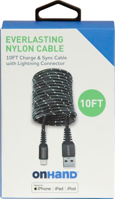 OnHand Charging CBL 10ft BP USB-A to Lightning (MFi certified), Black ...
